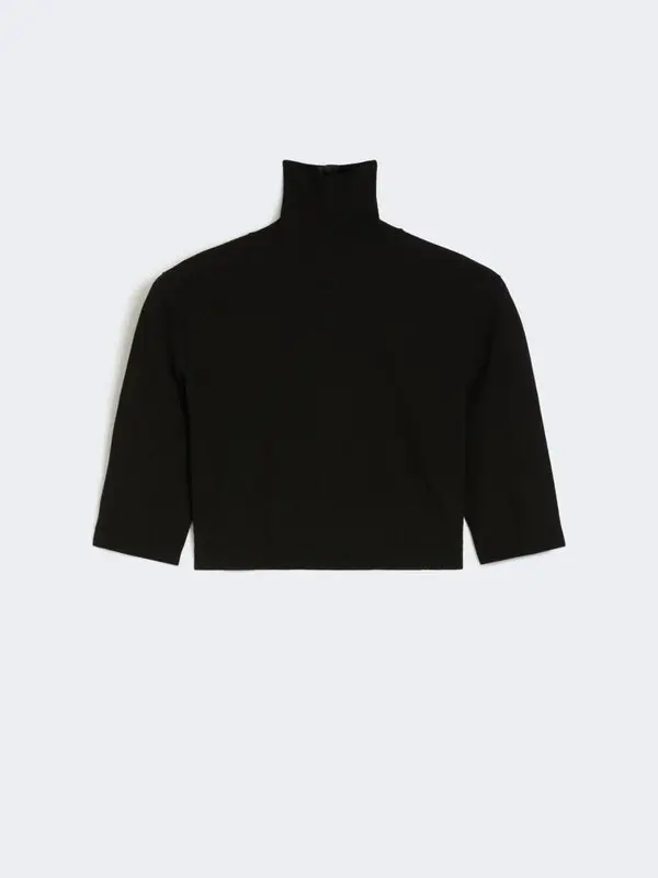 Max Mara Stretch Viscose Cropped Turtleneck
