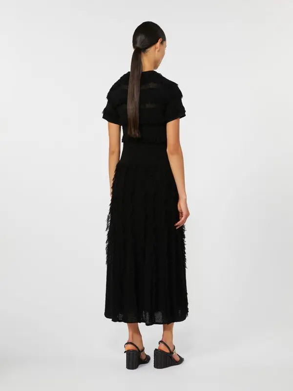 Max Mara Patterned Viscose Yarn Fit-and-flare Dress