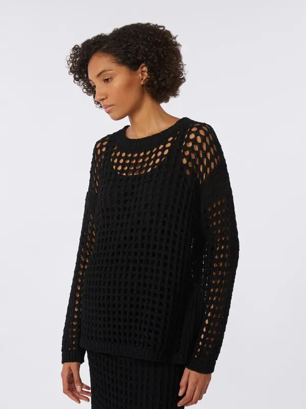 Max Mara Cotton Mesh Jumper - Black