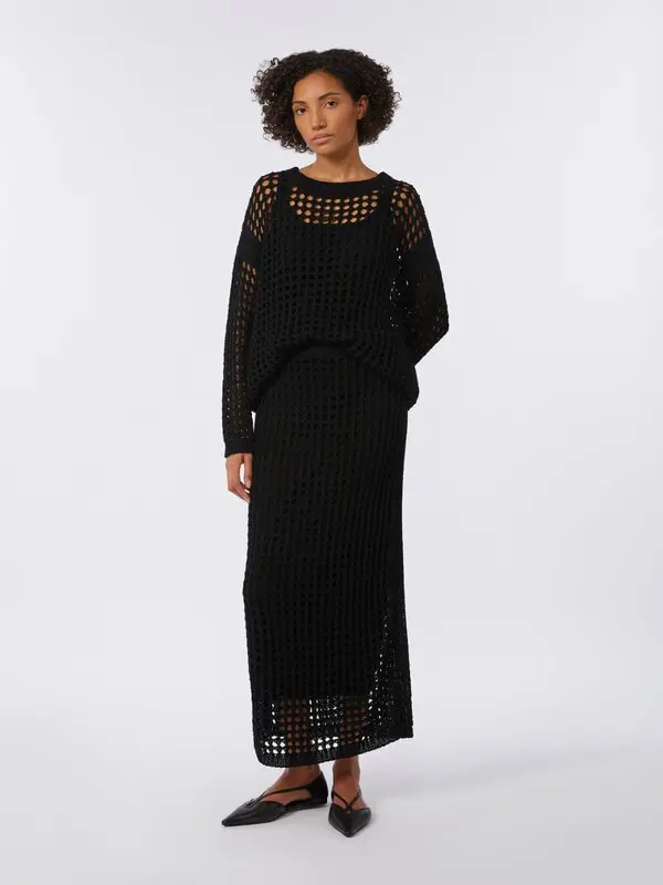 Max Mara Cotton Mesh Jumper - Black