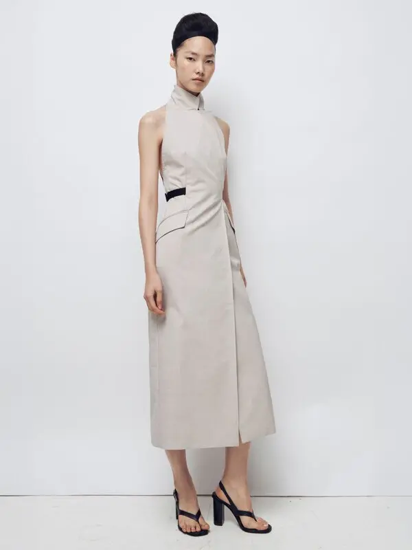 Max Mara Wool And Cotton Canvas Dress