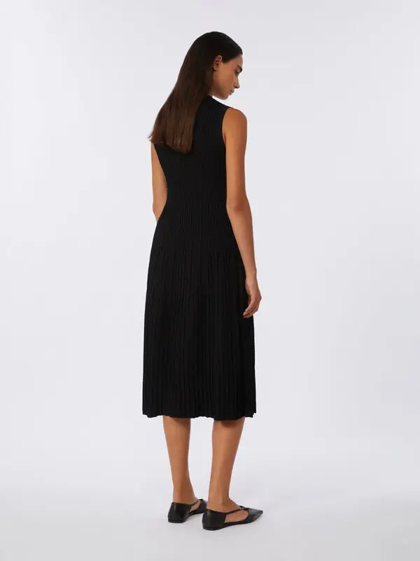 Max Mara Viscose Crêpe Yarn Fit & Flare Midi Dress