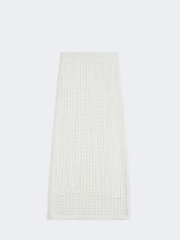 Max Mara Mesh Knit Cotton Skirt - Optical White