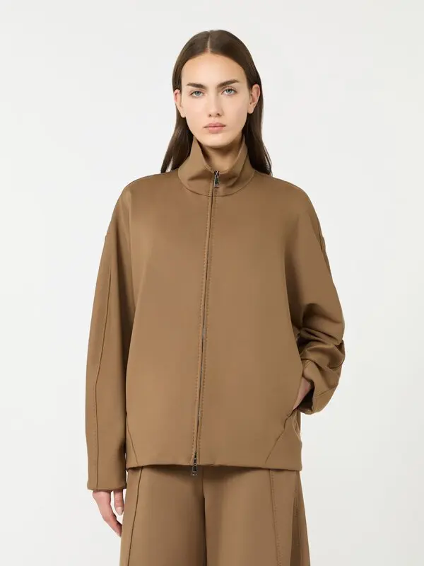 Max Mara Boxy Scuba Jersey Jacket - Brown