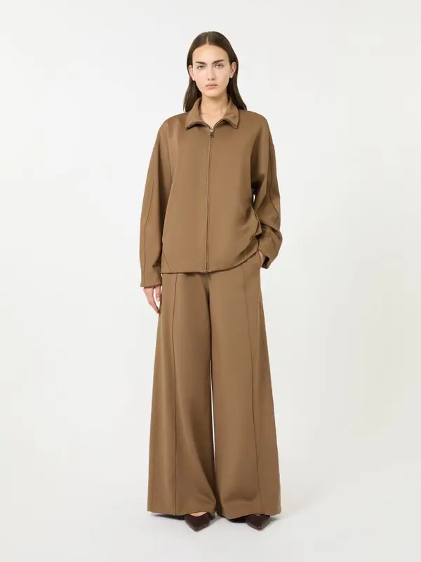Max Mara Boxy Scuba Jersey Jacket - Brown