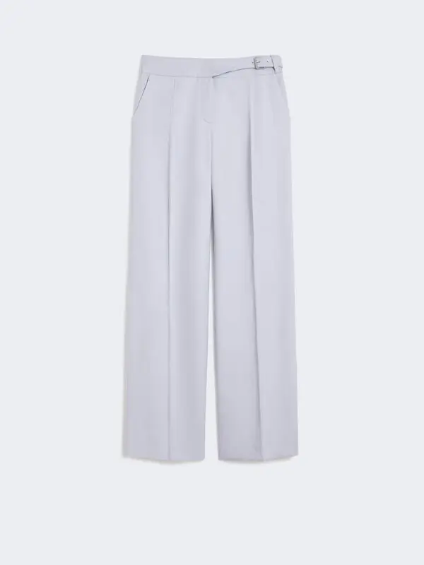 Max Mara Viscose-blend Gabardine Yoke-detail Trousers - Medium Grey