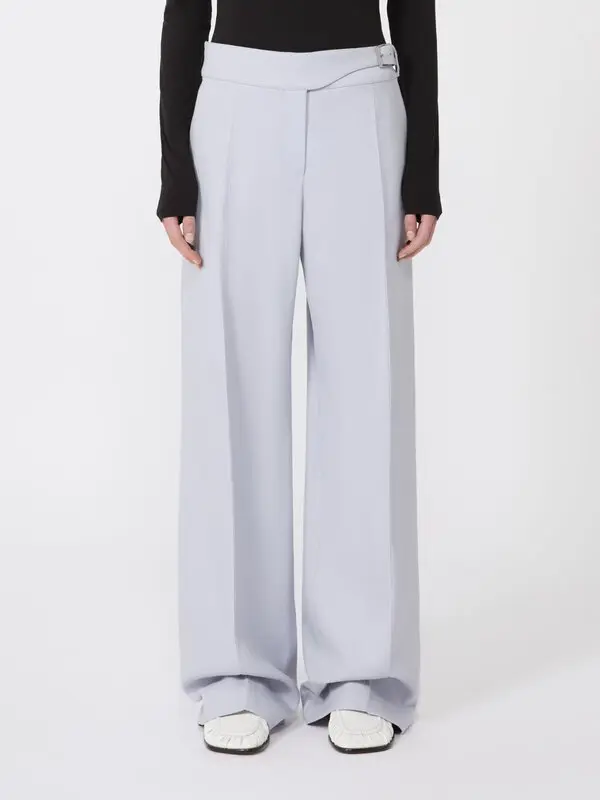 Max Mara Viscose-blend Gabardine Yoke-detail Trousers