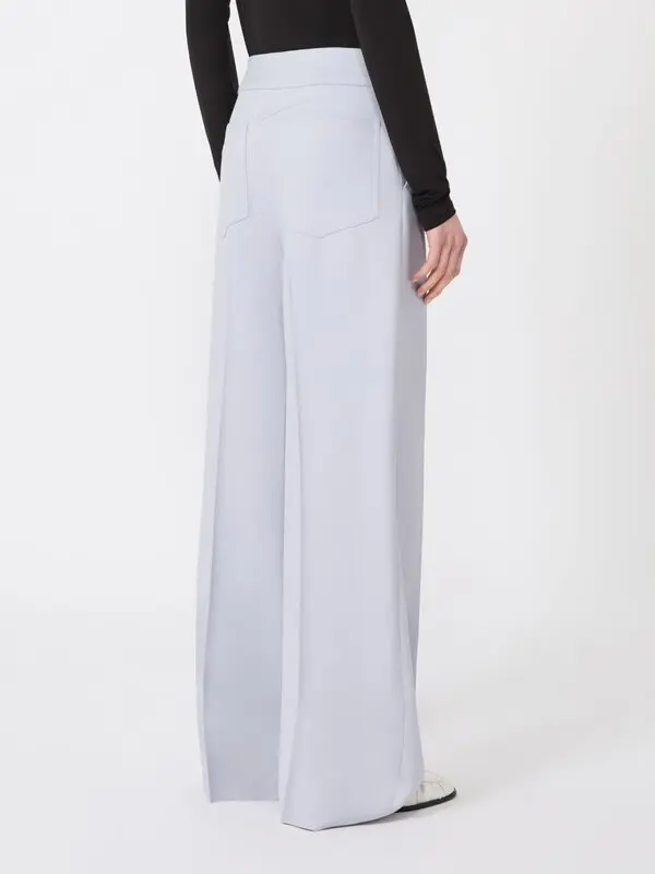Max Mara Viscose-blend Gabardine Yoke-detail Trousers