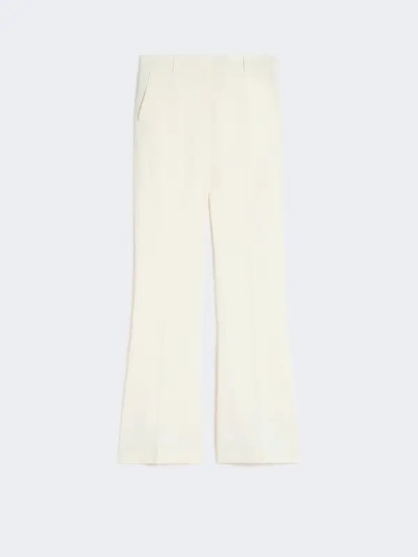Max Mara Slim-fit Flared Trousers In Viscose - Ivory