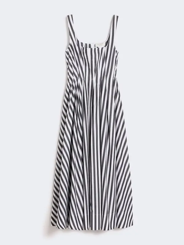 Max Mara Striped Cotton Poplin Maxi Dress