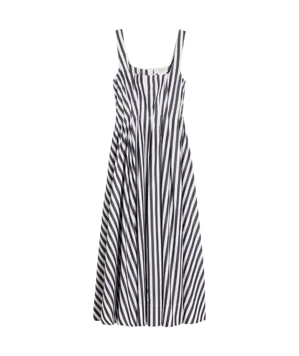 Max Mara Striped Cotton Poplin Maxi Dress - Black
