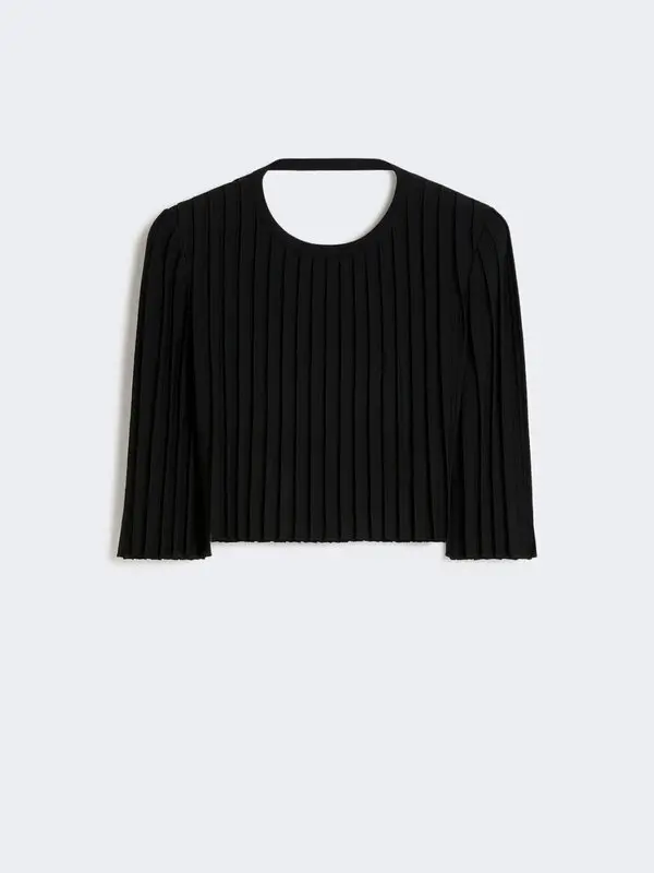 Max Mara Stretch Viscose Crop Top - Black