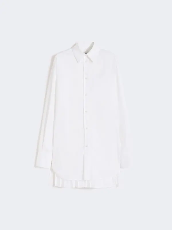 Max Mara Overshirt With Plissé-pleated Detail - Optical White