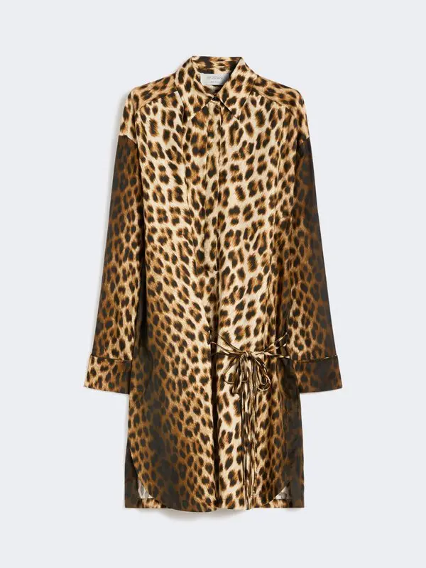 Max Mara Silk Twill Criss-cross Shirt Dress - Camel