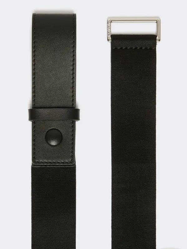Max Mara Elasticated Webbing And Leather Belt