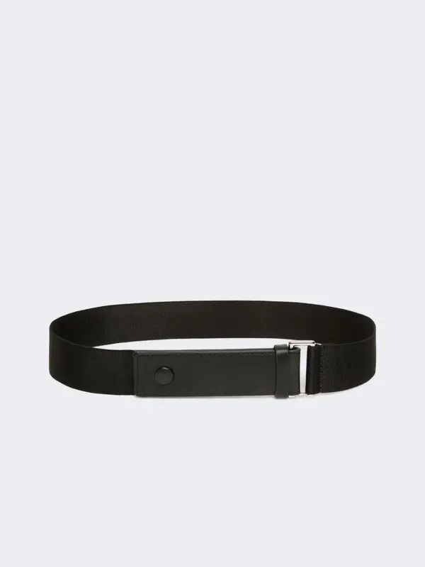 Max Mara Elasticated Webbing And Leather Belt