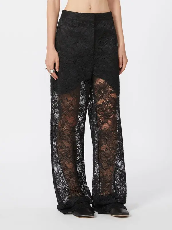 Max Mara Lace Trousers With Floral Pattern