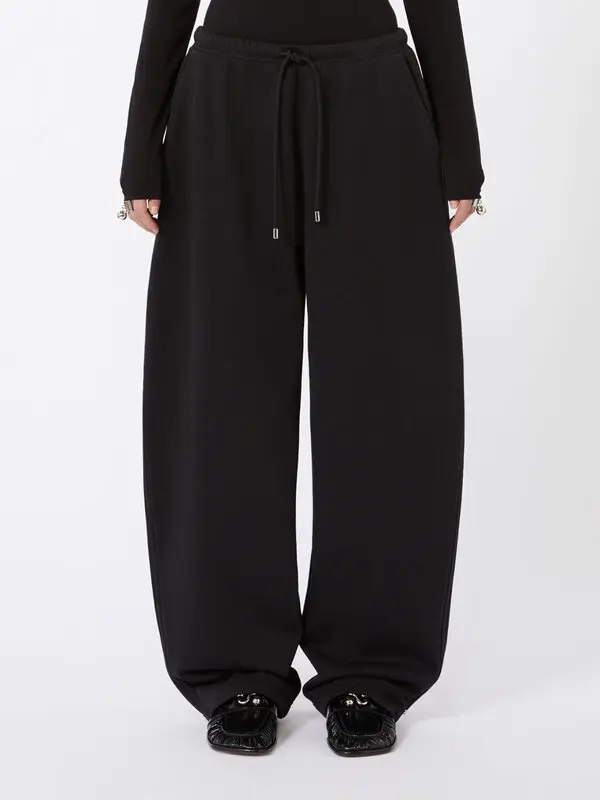 Max Mara Stretch Cotton-blend Jersey Fleece Pants