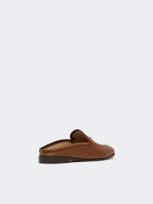 Max Mara Raffia-effect Canvas Mules