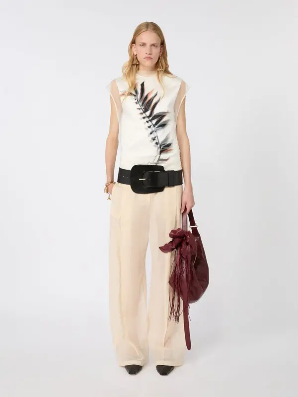Max Mara Sleeveless Satin And Tulle Top