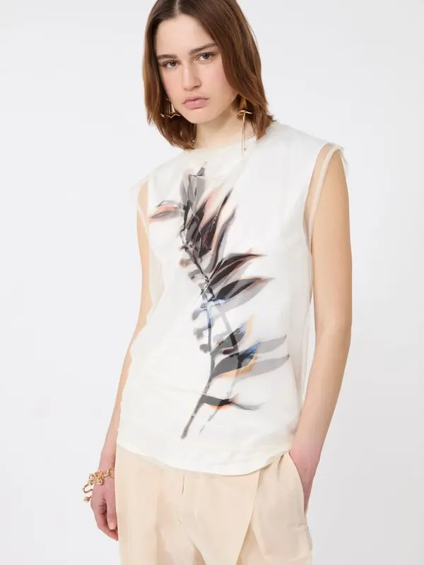 Max Mara Sleeveless Satin And Tulle Top