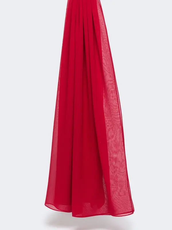 Max Mara Silk Georgette Stole - Geranium