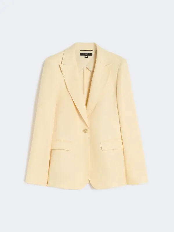 Max Mara Linen Canvas Blazer - Light Yellow