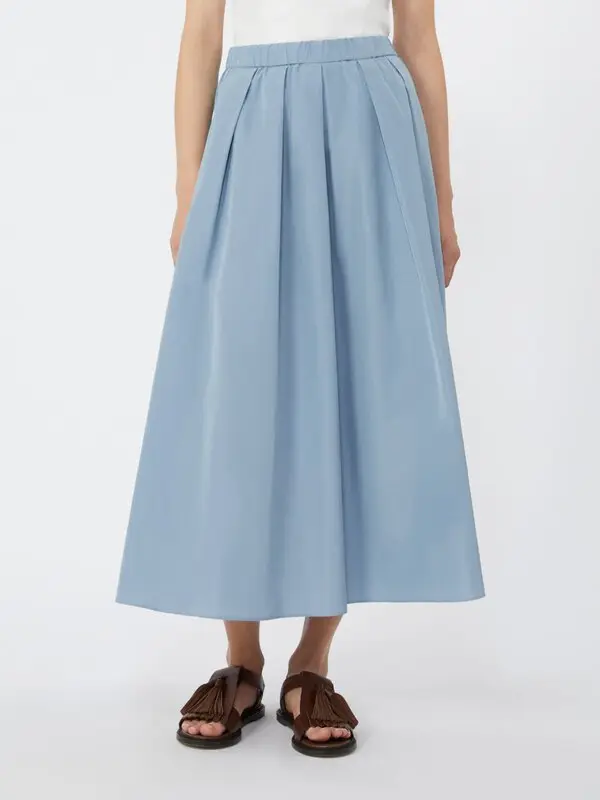 Max Mara Pleated Taffeta Long Skirt