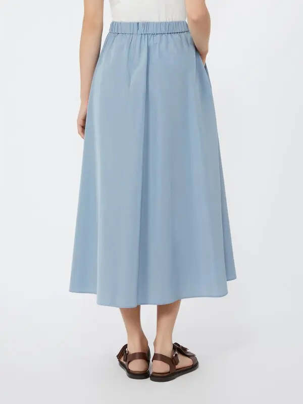 Max Mara Pleated Taffeta Long Skirt