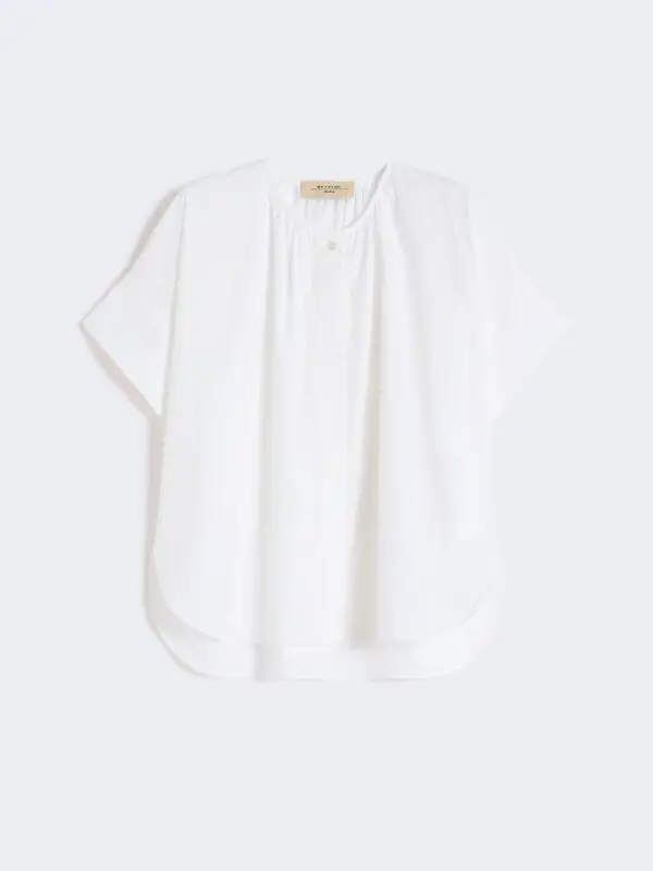 Max Mara Cotton Poplin Crew-neck Shirt - White