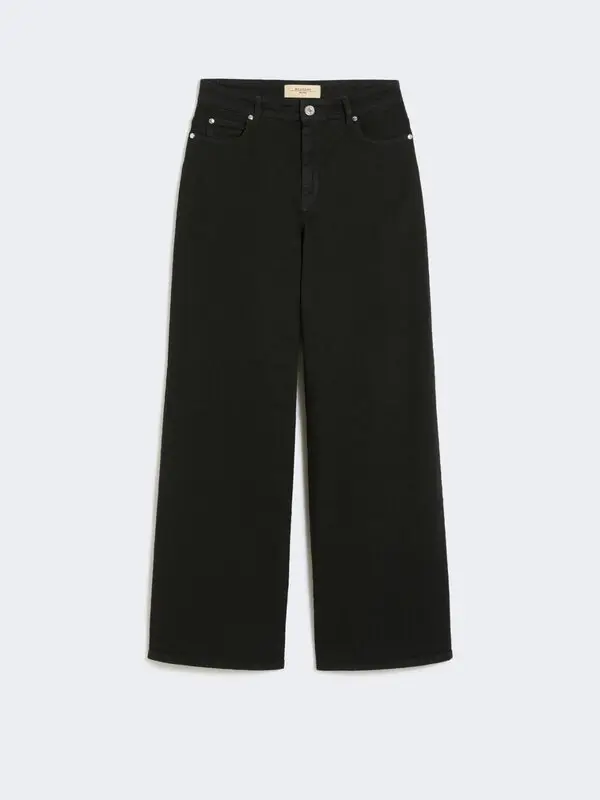 Max Mara Cotton Drill Wide-leg Trousers - Black