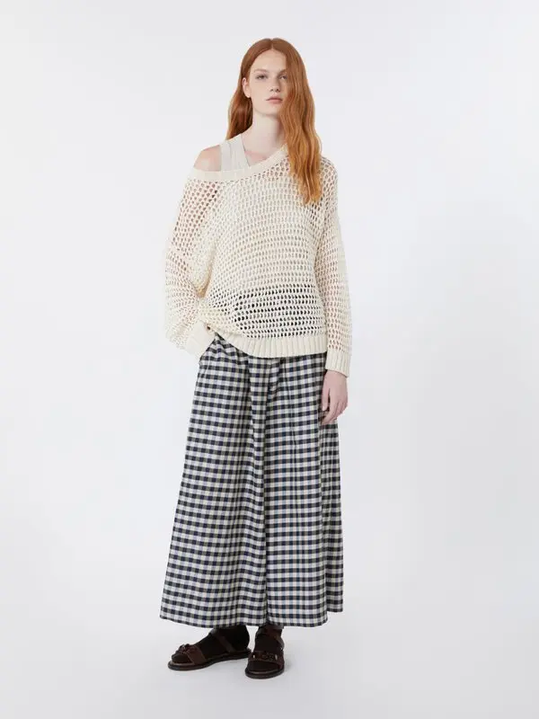 Max Mara Cotton And Ramie Batavia Trousers