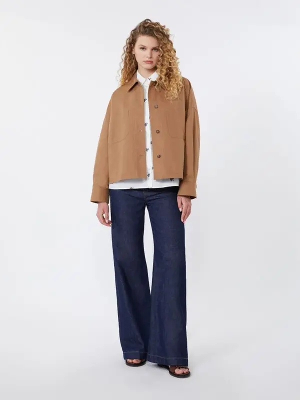 Max Mara Linen And Cotton Denim Flare Jeans