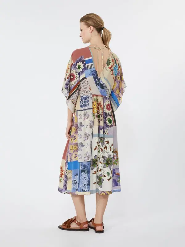 Max Mara Printed Silk Crêpe De Chine Midi Dress - Multicolour
