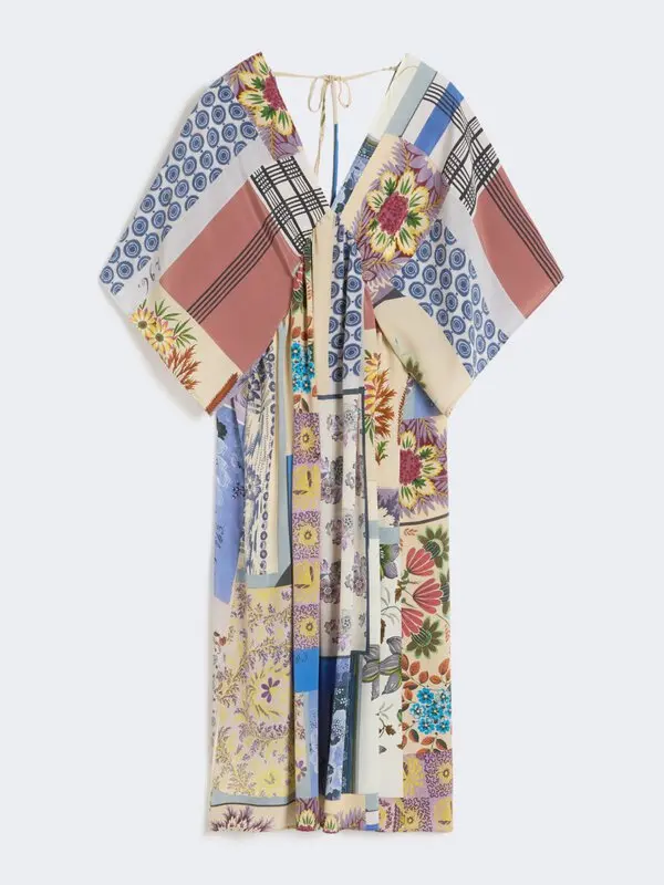 Max Mara Printed Silk Crêpe De Chine Midi Dress - Multicolour