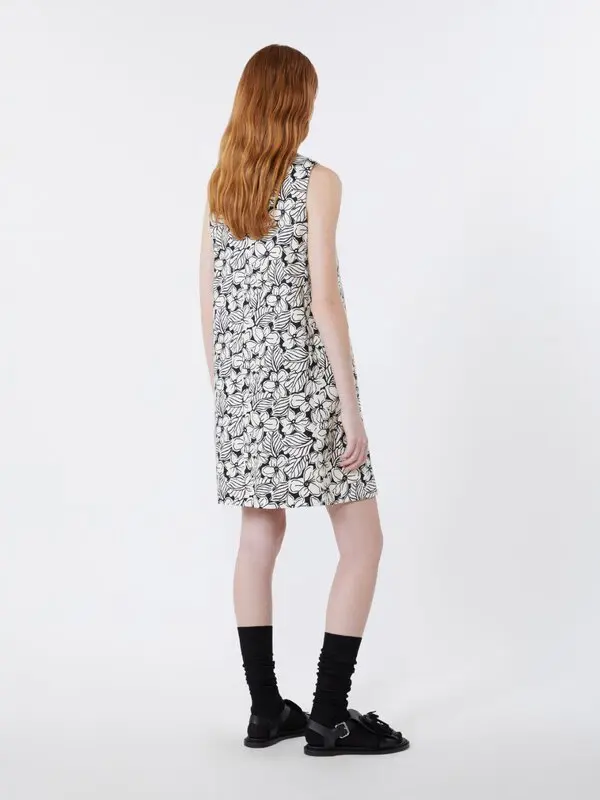 Max Mara Printed A-line Dress - Black