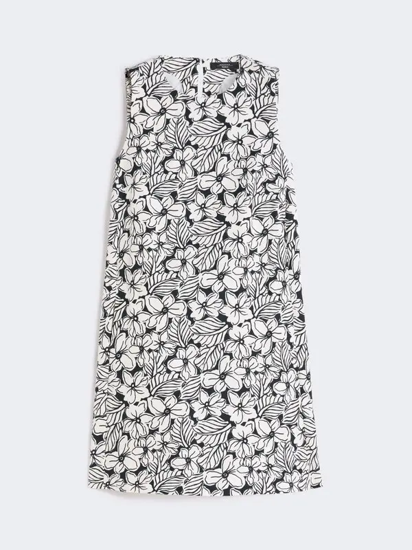 Max Mara Printed A-line Dress - Black