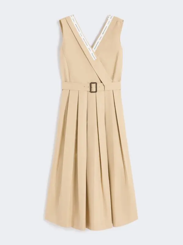 Max Mara Water-repellent Gabardine Midi Dress - Beige