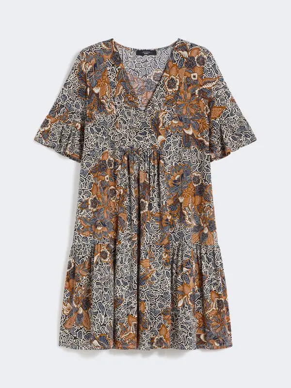 Max Mara Printed Cotton Jersey Kaftan Dress