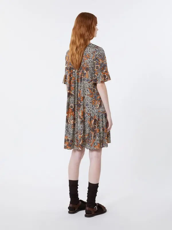 Max Mara Printed Cotton Jersey Kaftan Dress