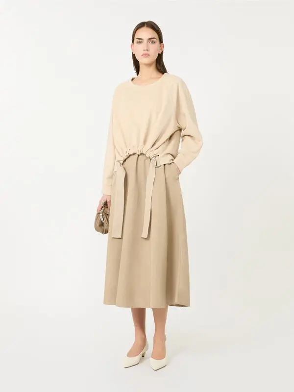 Max Mara Technical Fabric And Cotton Dress