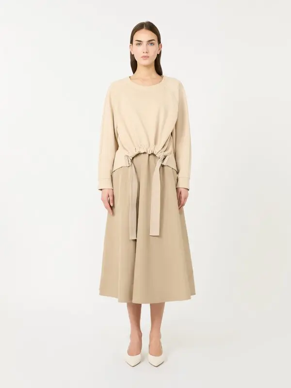 Max Mara Technical Fabric And Cotton Dress