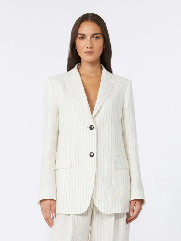 Max Mara Pinstripe Linen Blazer
