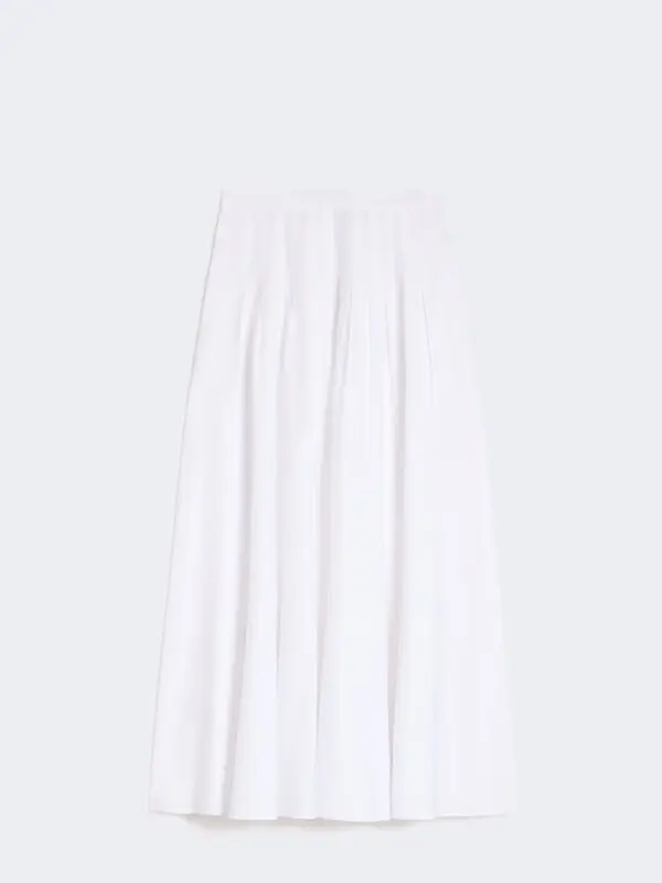 Max Mara Long Cotton Poplin Skirt - Optical White