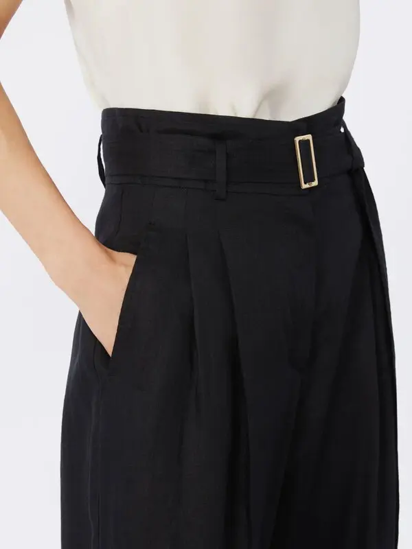 Max Mara Linen Canvas Wide-leg Trousers