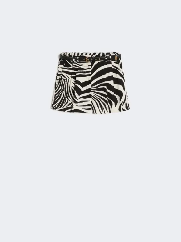Max Mara Printed Cotton And Linen Shorts