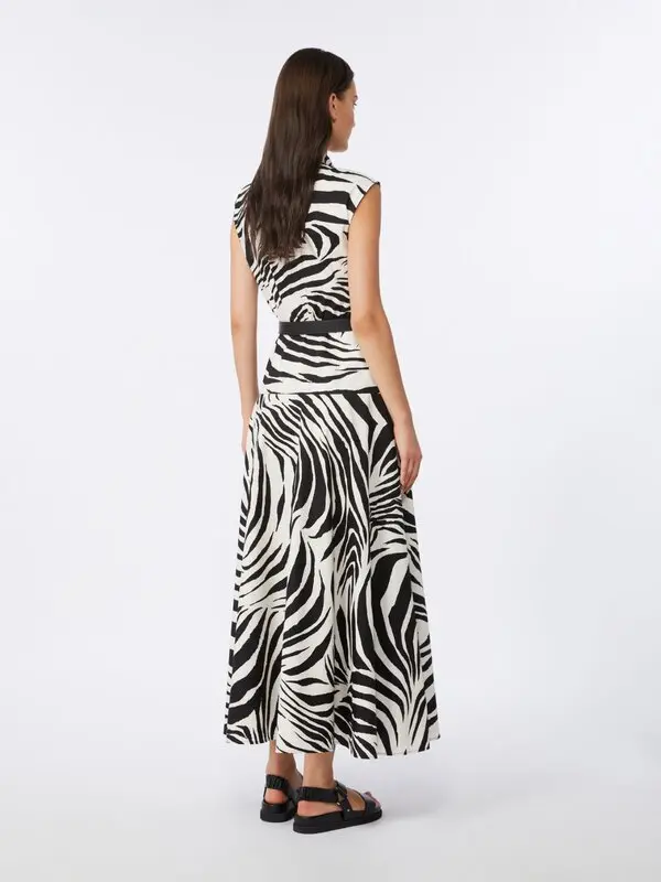 Max Mara Printed Poplin Shirt Dress - Black