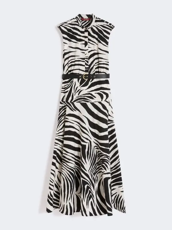 Max Mara Printed Poplin Shirt Dress - Black