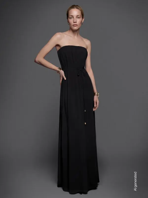 Max Mara Cady Bustier Maxi Dress - Black