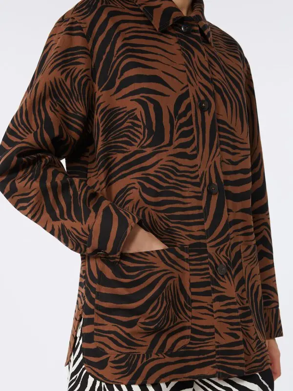 Max Mara Printed Cotton And Linen Shirt
